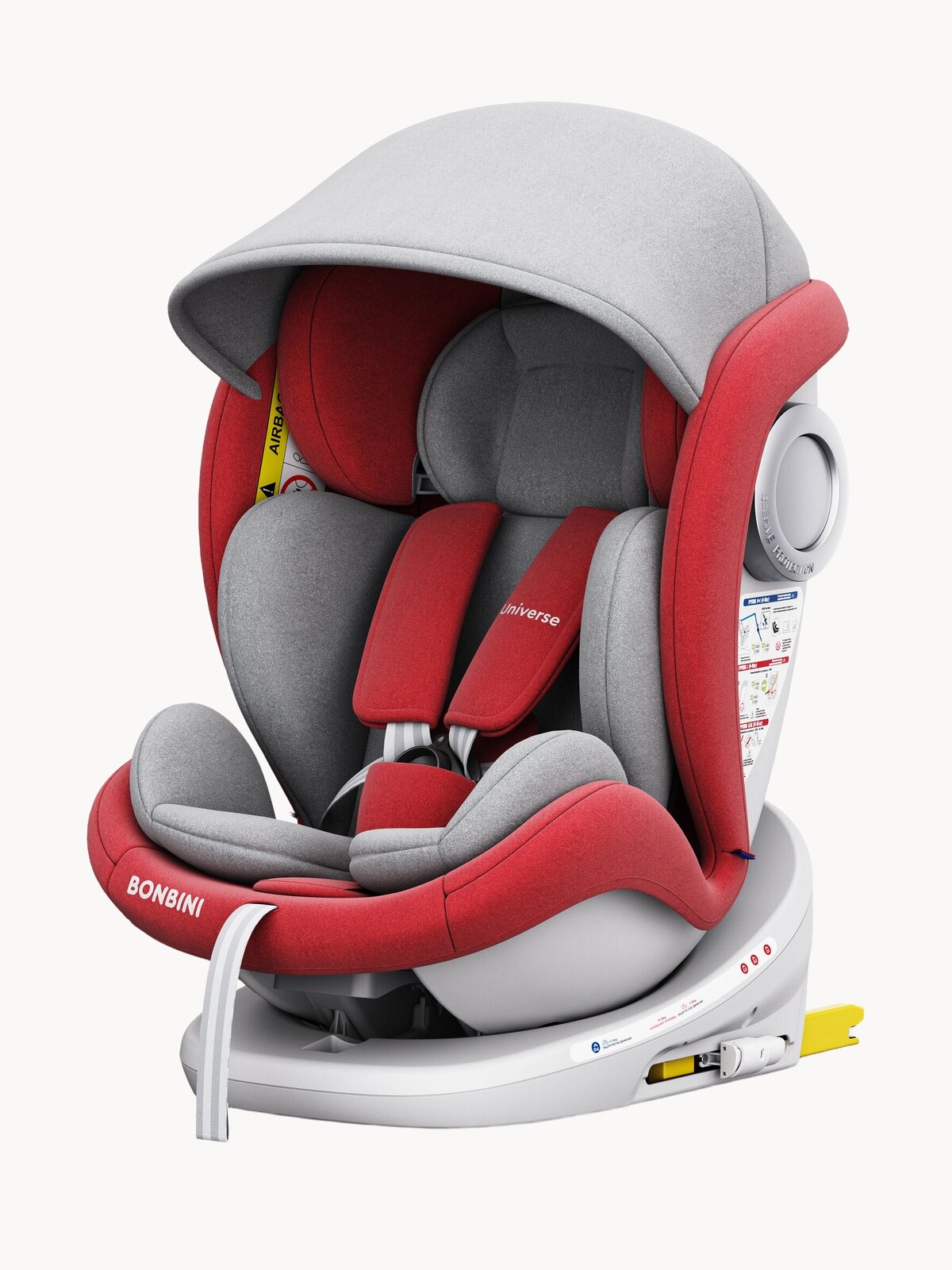 Автокресло детское в машину поворотное isofix BONBINI Universe Coral Red melange (BO-3231122)