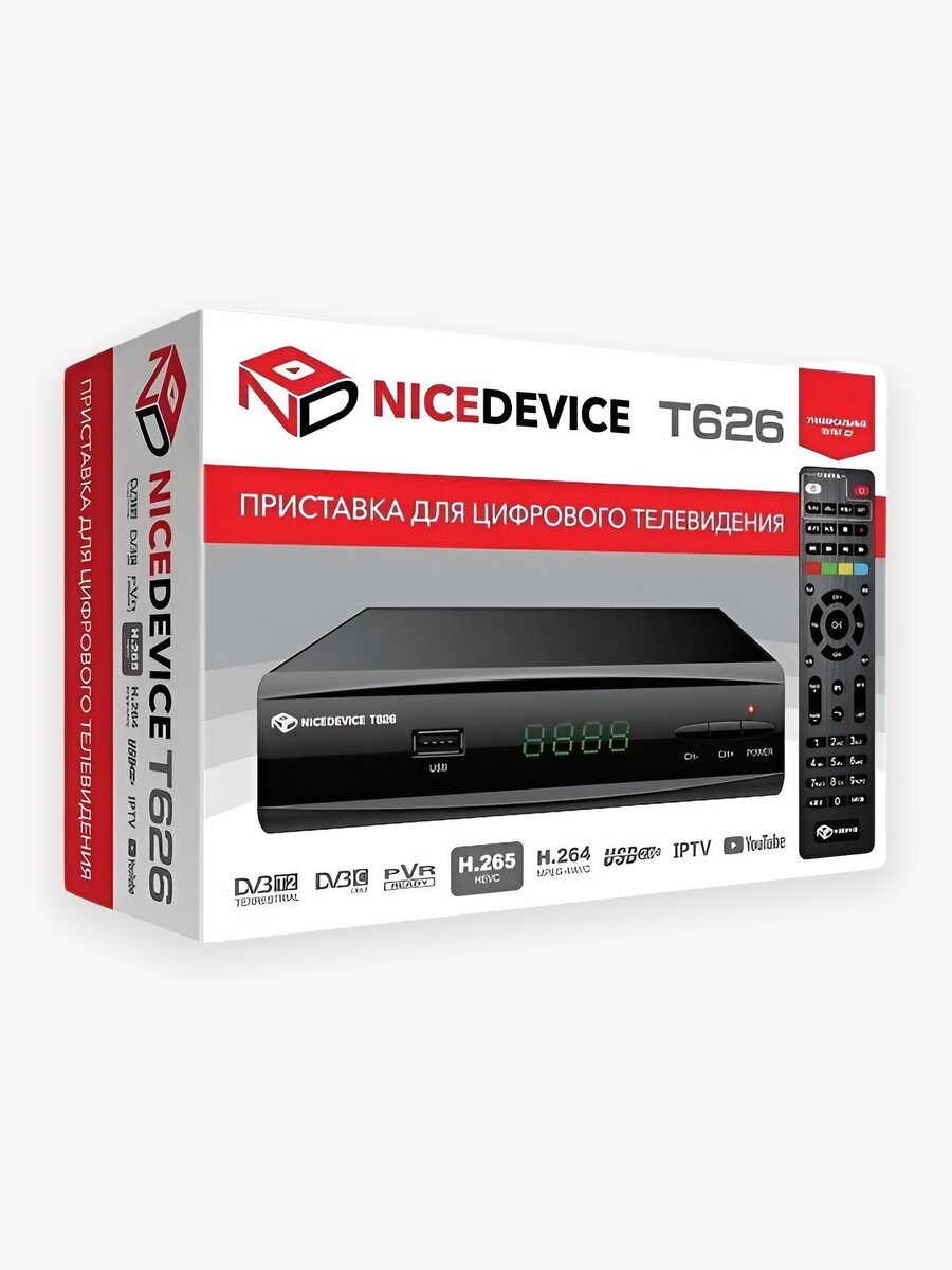 Цифровой ресивер Nice Device T626 (Эфирный DVB-T2/C, Dolby Digital/AC3)