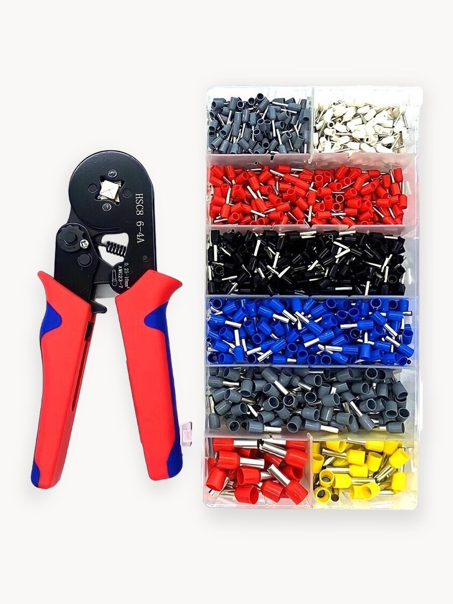 Кримпер профессиональный для обжима с наконечниками в наборе 1200 шт CARIUS