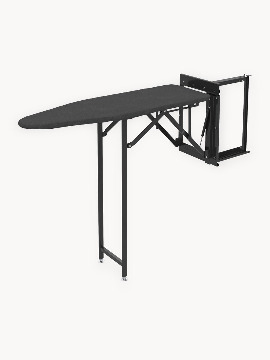 Доска гладильная встраиваемая Starax S-6611-A / с доводчиком, выдвижная, складная / в базу 190-200 мм / антрацит