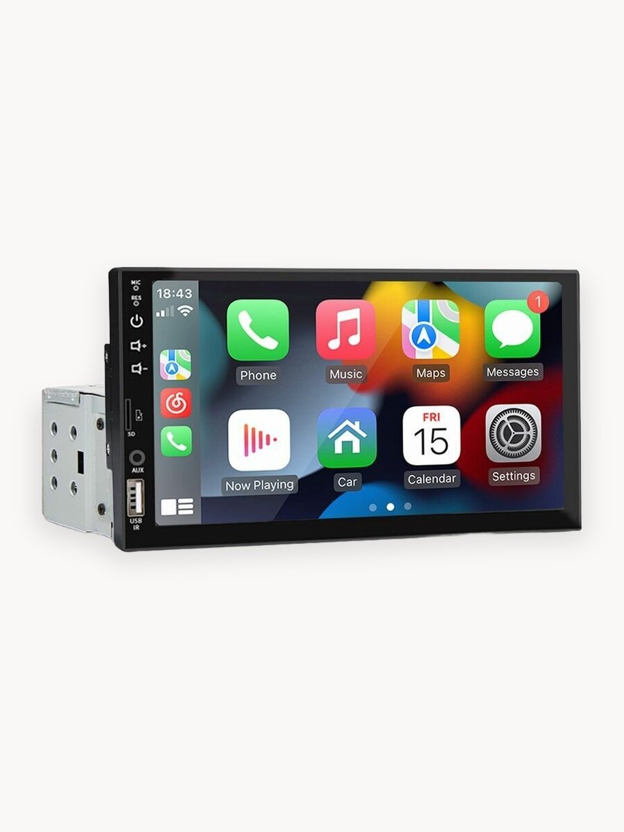 12V Автомагнитола 1 Din с сенсорным экраном 7" Автомобильный MP5-плеер с Carplay и Android auto