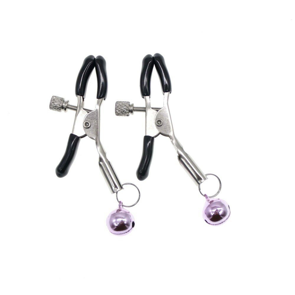 Одиночные nipple clamp с одним колокольчиком BDSM игрушки для пары черный и розовый цвет