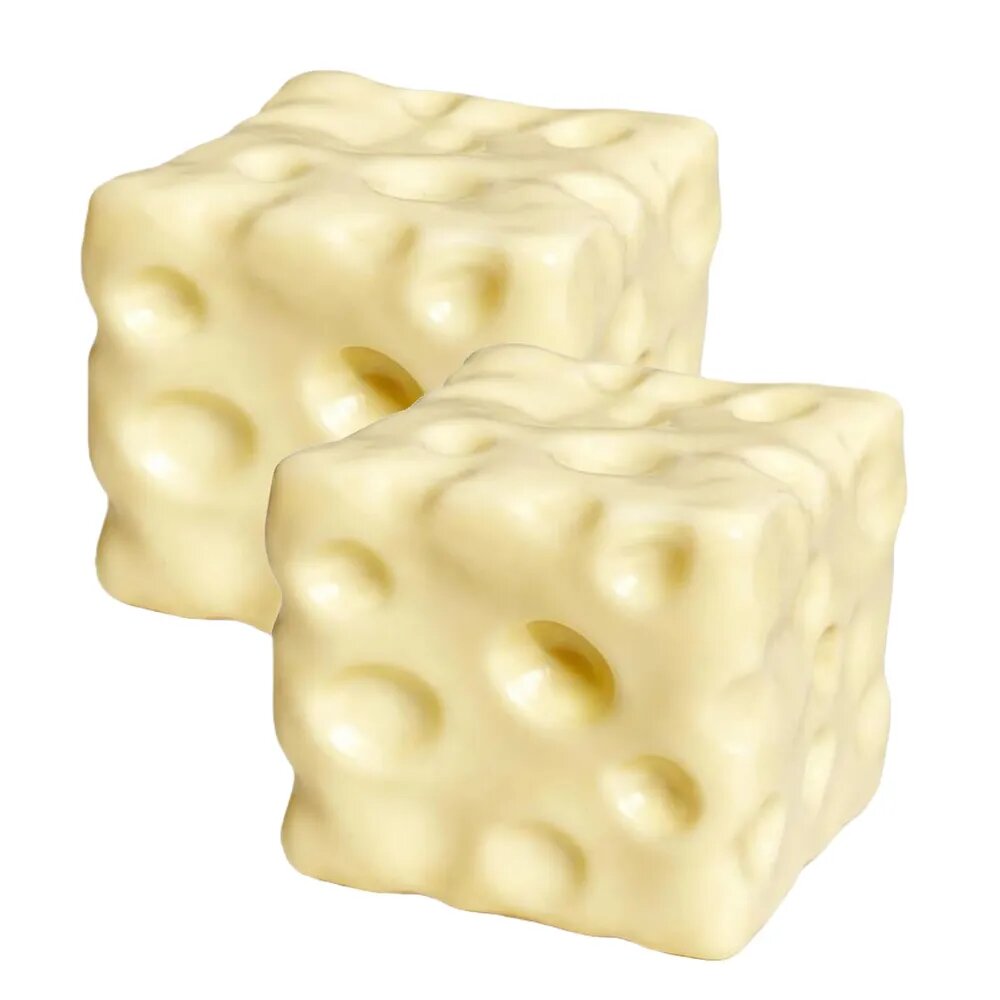 Вазелиновый сыр-сжиматель, мягкий ТПР, 2 шт, 60x60x60 мм, желтый
