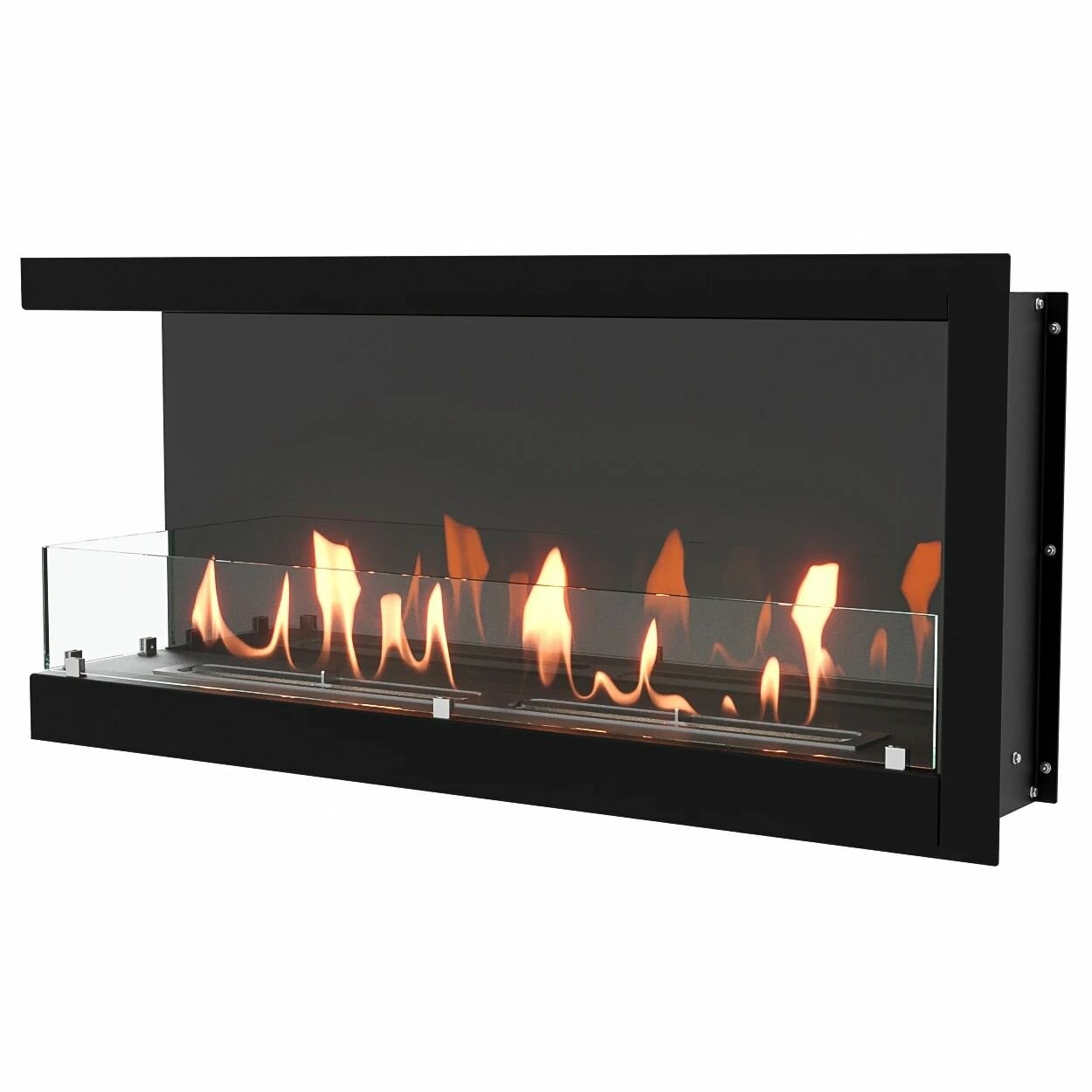 Биокамин Firelight "BFP-P1000LC", угловой, черный, сталь, стекло