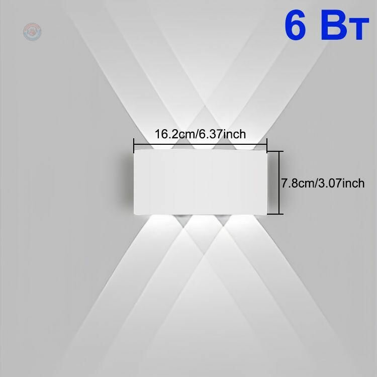 Наружный светодиодный настенный фонарь вверх-вниз, водозащита IP65, 4/6/8/10 Вт, холодный белый свет 6500К, уличный бра для дома, дачи, террасы и сада
