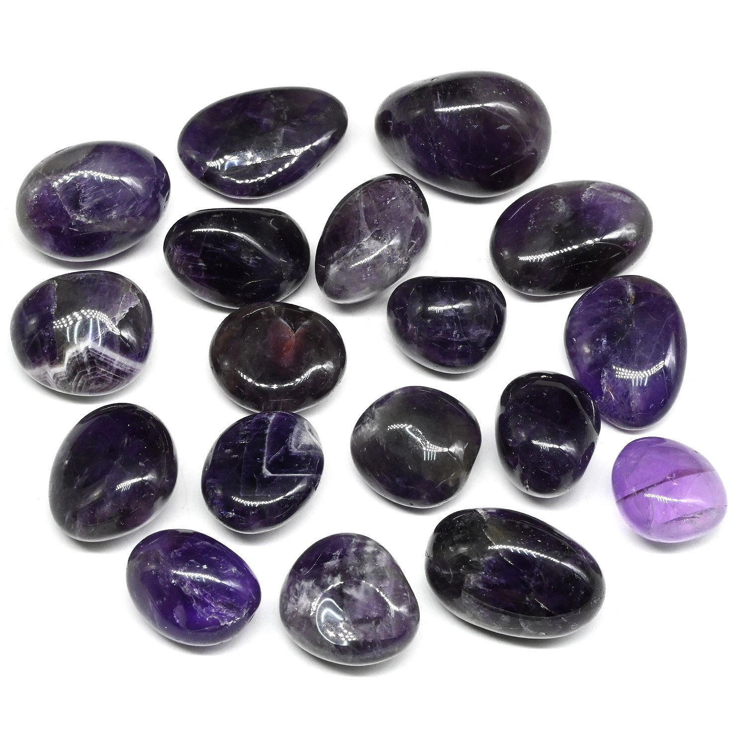 Аметист галтовка фракция 15-25мм, упаковка 100г. .