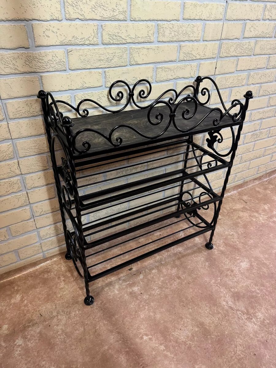 Обувница для прихожей, Студия кованой мебели Нива, цвет березовое дерево