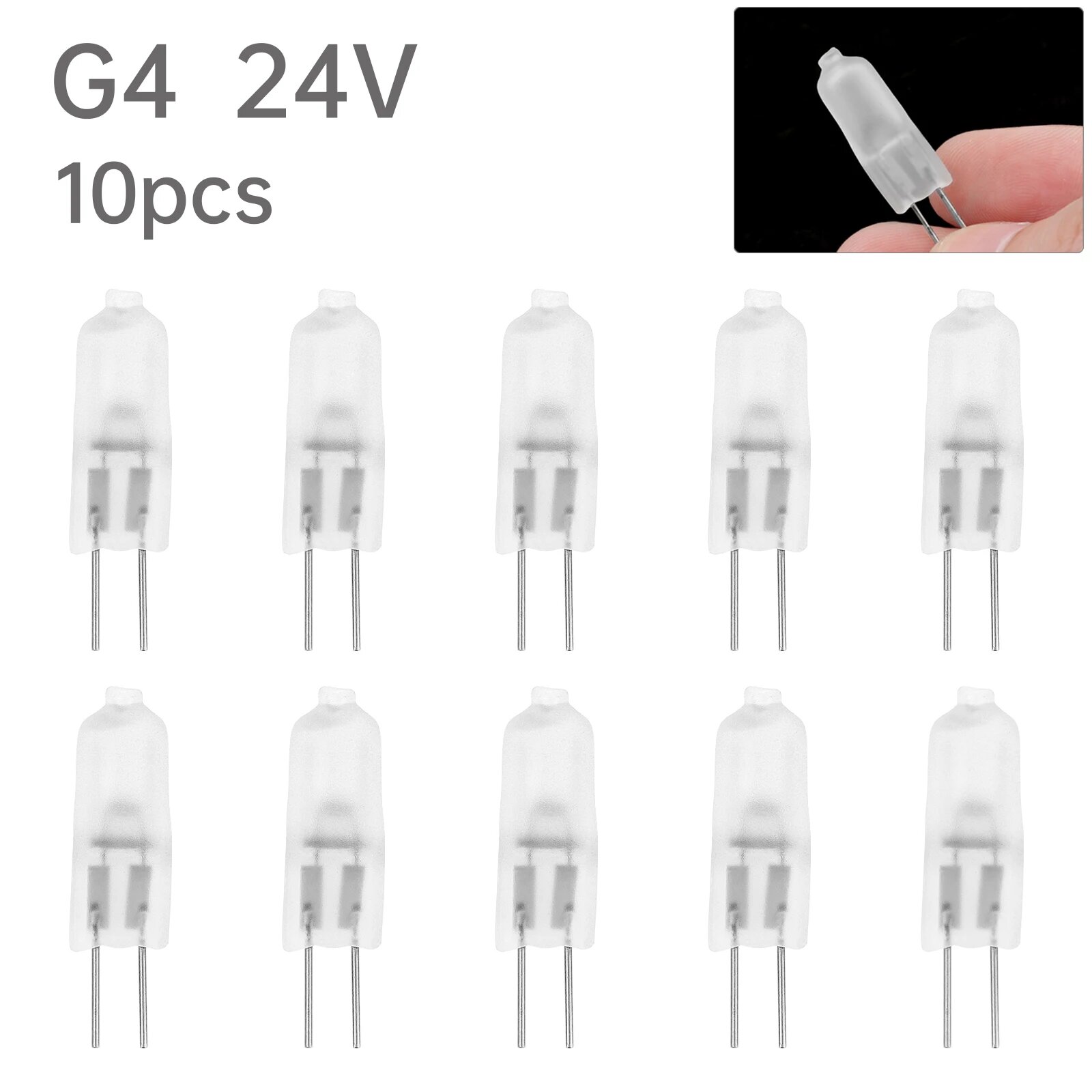 10 шт. галогенные лампы G4 20W 24В матовые