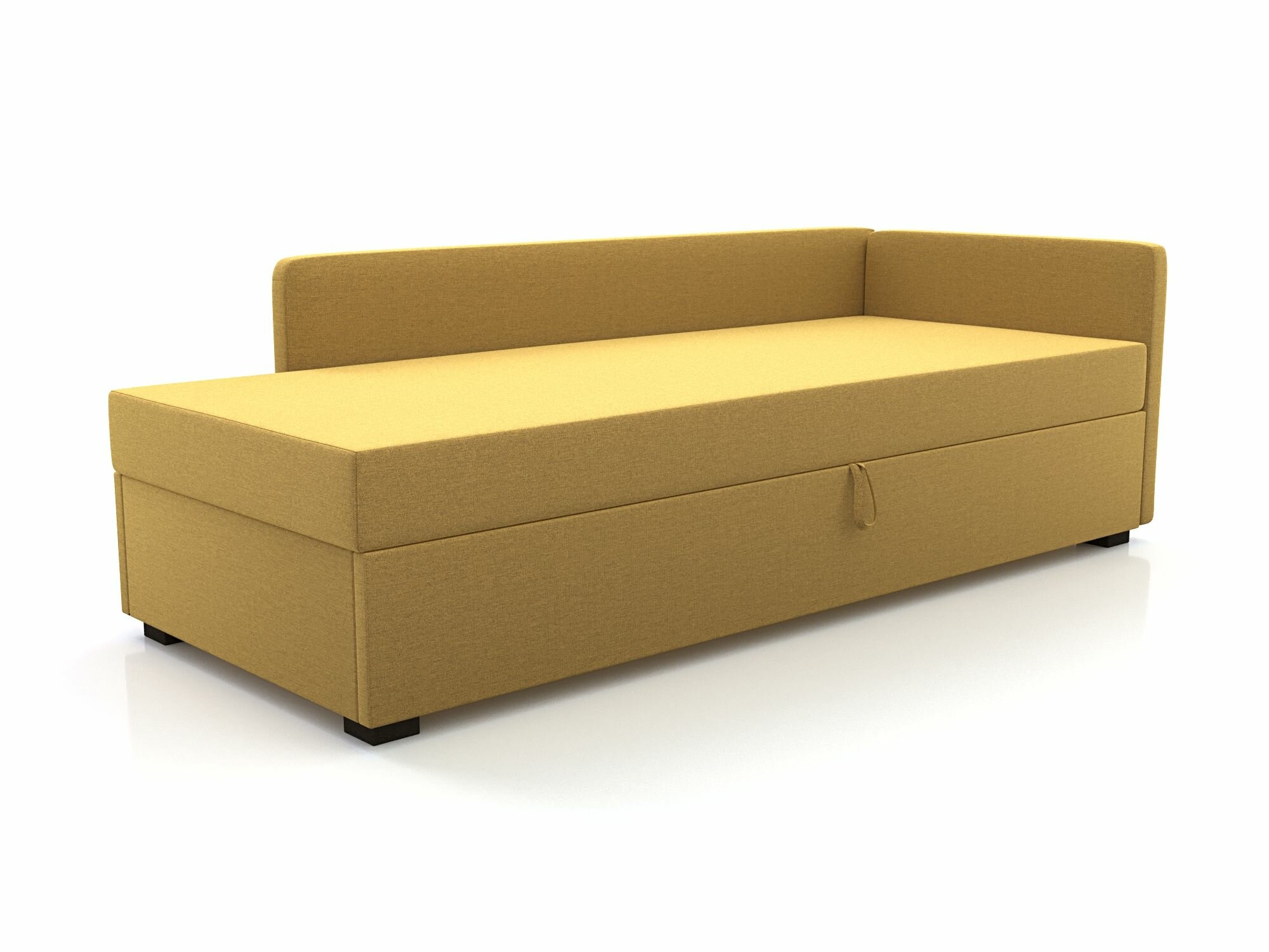 Кровать-тахта Soft Element Вена Textile Yellow, желтый, рогожка, с ящиками для хранения белья, на кухню, в комнату