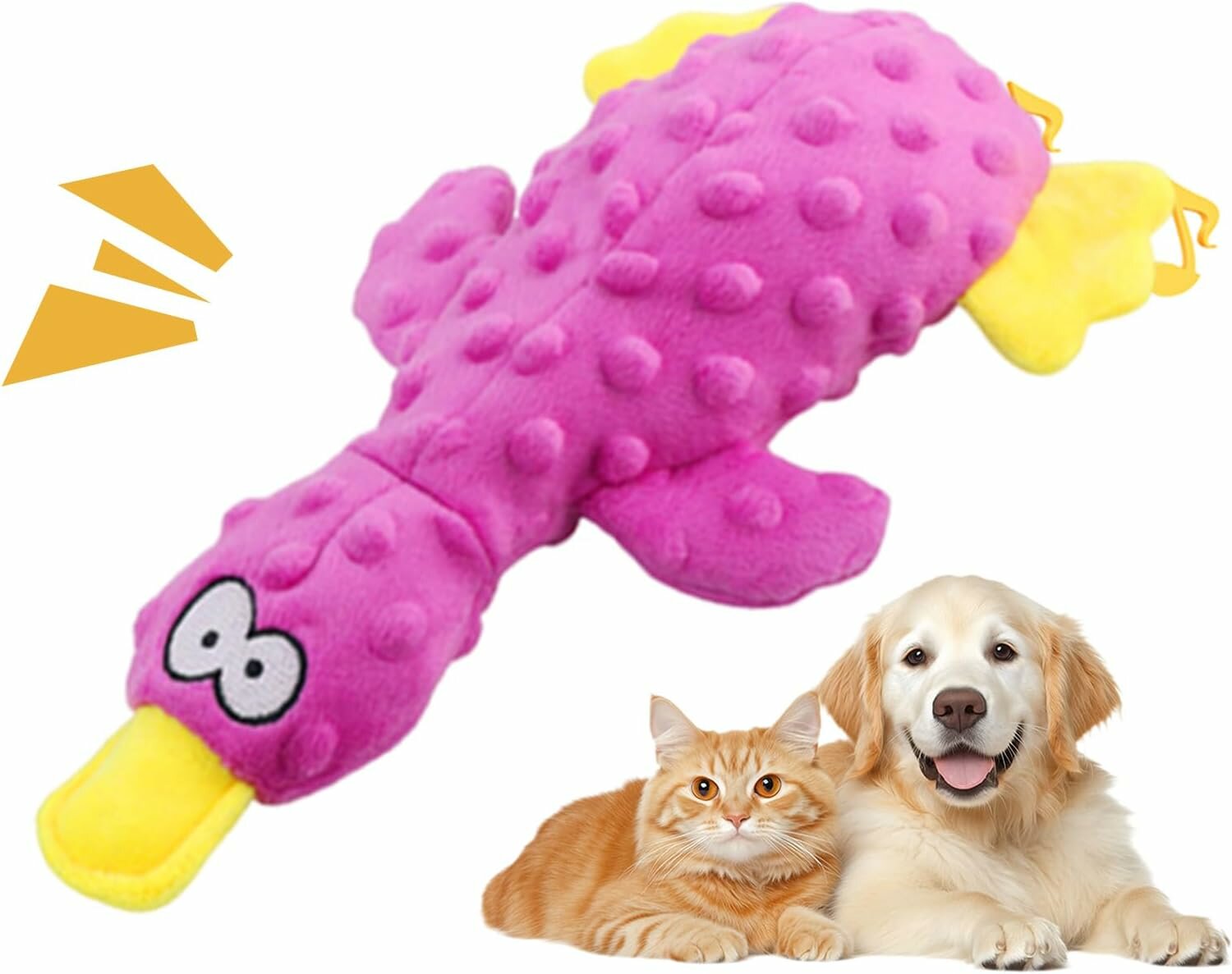 2025 Новая успокаивающая утка, долговечная собака успокаивающая уток Dog Toy Yellow Fucked Duck Dog Chew Toys, обновите поддержку успокаивающей собаки для внутреннего щенка