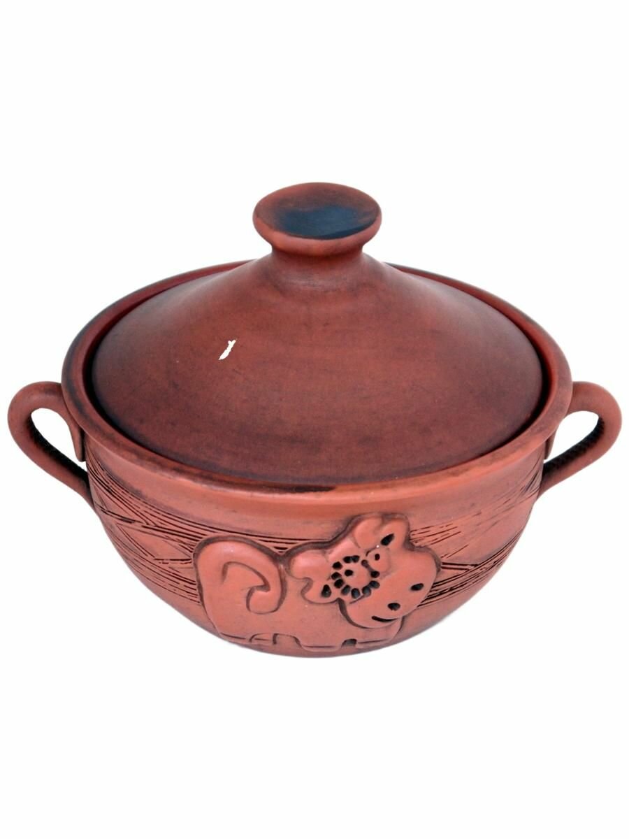 Горшочек для запекания, Бульонница "Коровка" + глазурь, глина, керамика, ручная работа