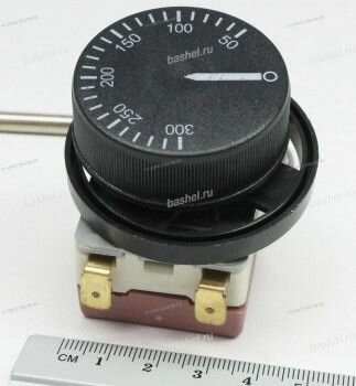 Терморегулятор капиллярный F.300 WHD-300E 16A, 2pin, капилляр 95см, датчик 71х5мм (50.300 C)