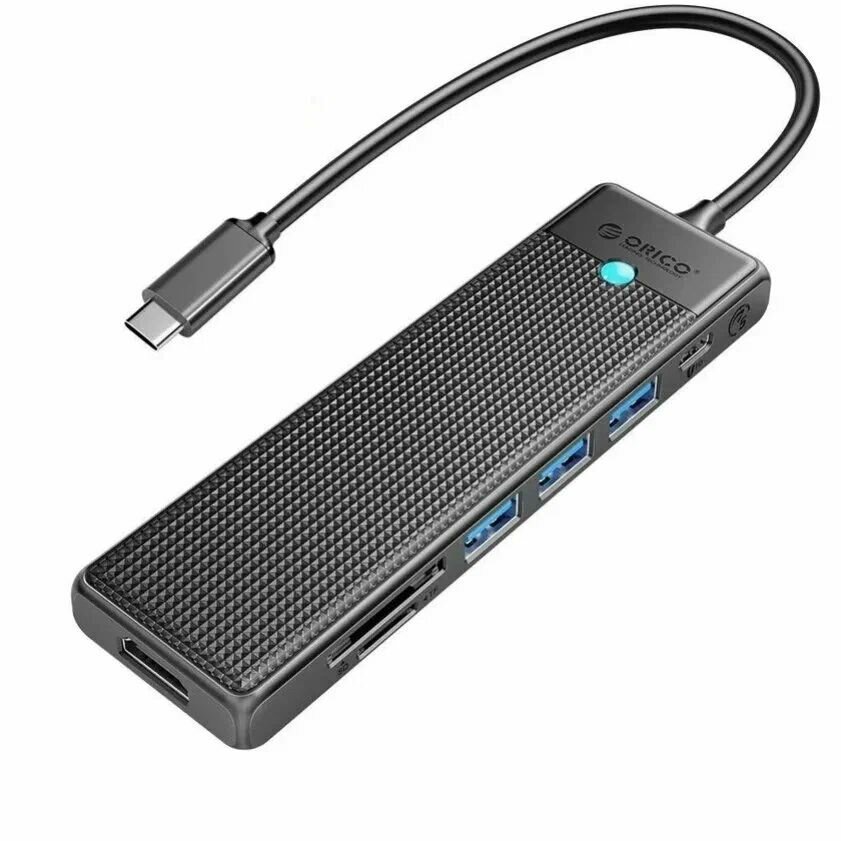Док-станция ORICO PWD-7P USB Type-C 7-в-1. Цвет: черный.