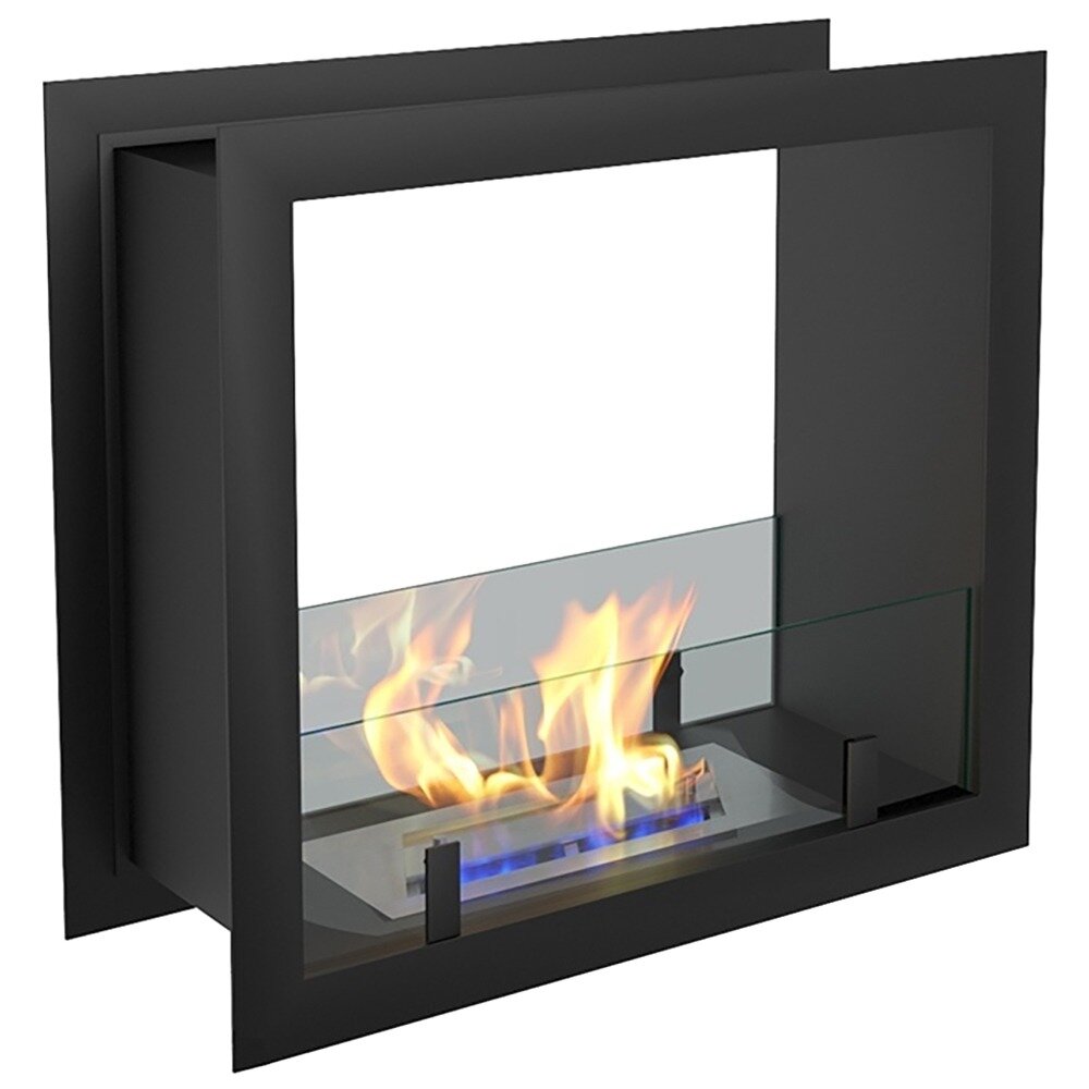 Камин Zefire Standart 500, двусторонний, сквозной, черный, нержавеющая сталь
