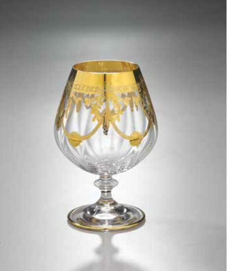 Набор бокалов для виски Cre Art, 6 шт, золото 24к, стекло, H 14