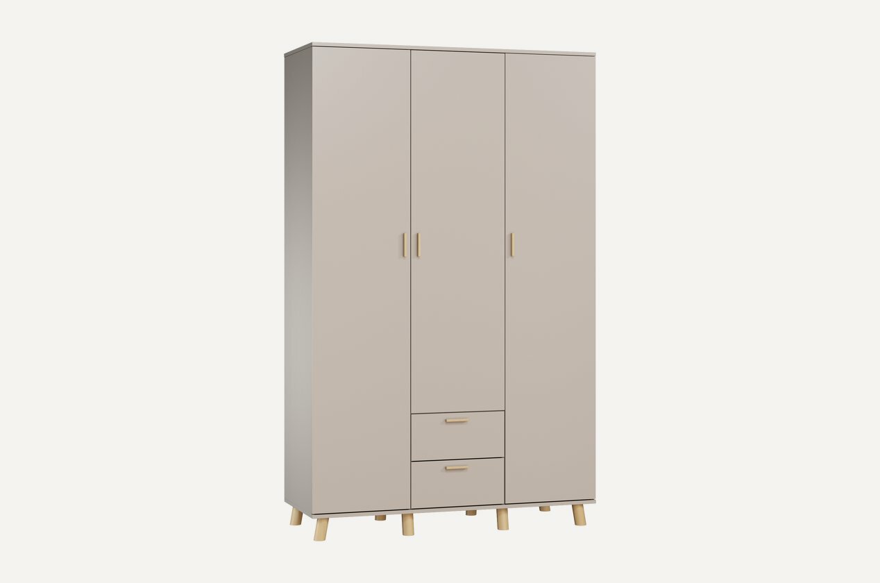 Распашной шкаф для одежды Divan.ru Пронто-3-150-220 Велюр, 150х50х220 см, 3 двери, бежевый