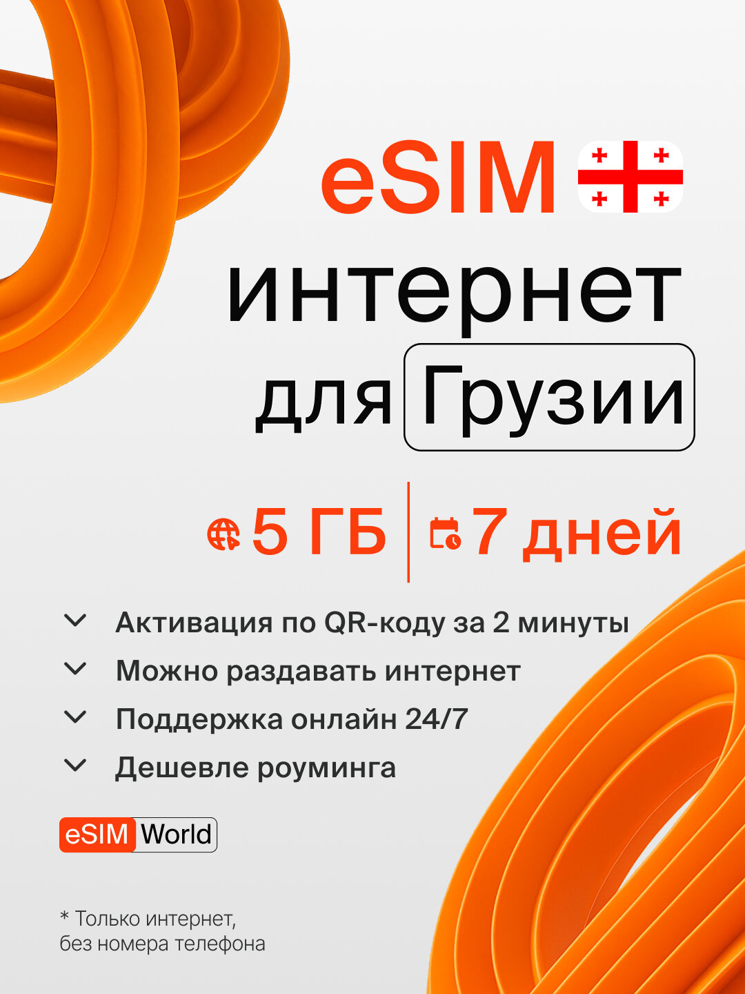 5 ГБ / 7 дней: Туристическая eSIM Грузия стабильный интернет в путешествии