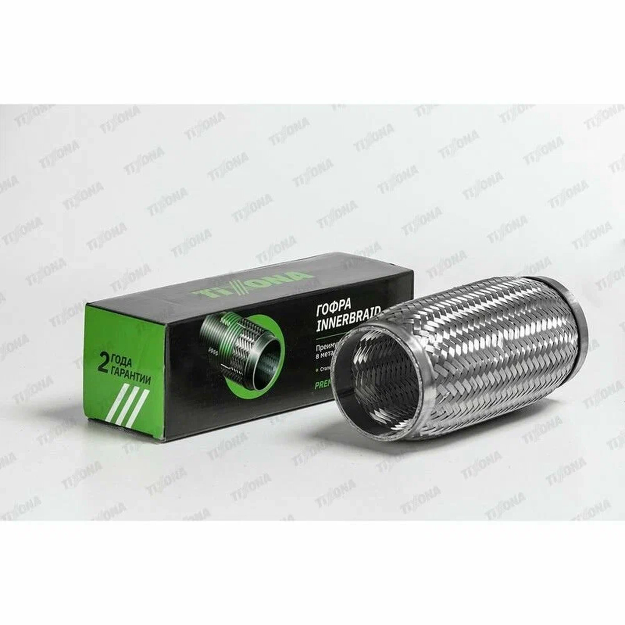 Гофра глушителя Tixona 76200, нержавеющая сталь AISI 304/409, длина 200 мм