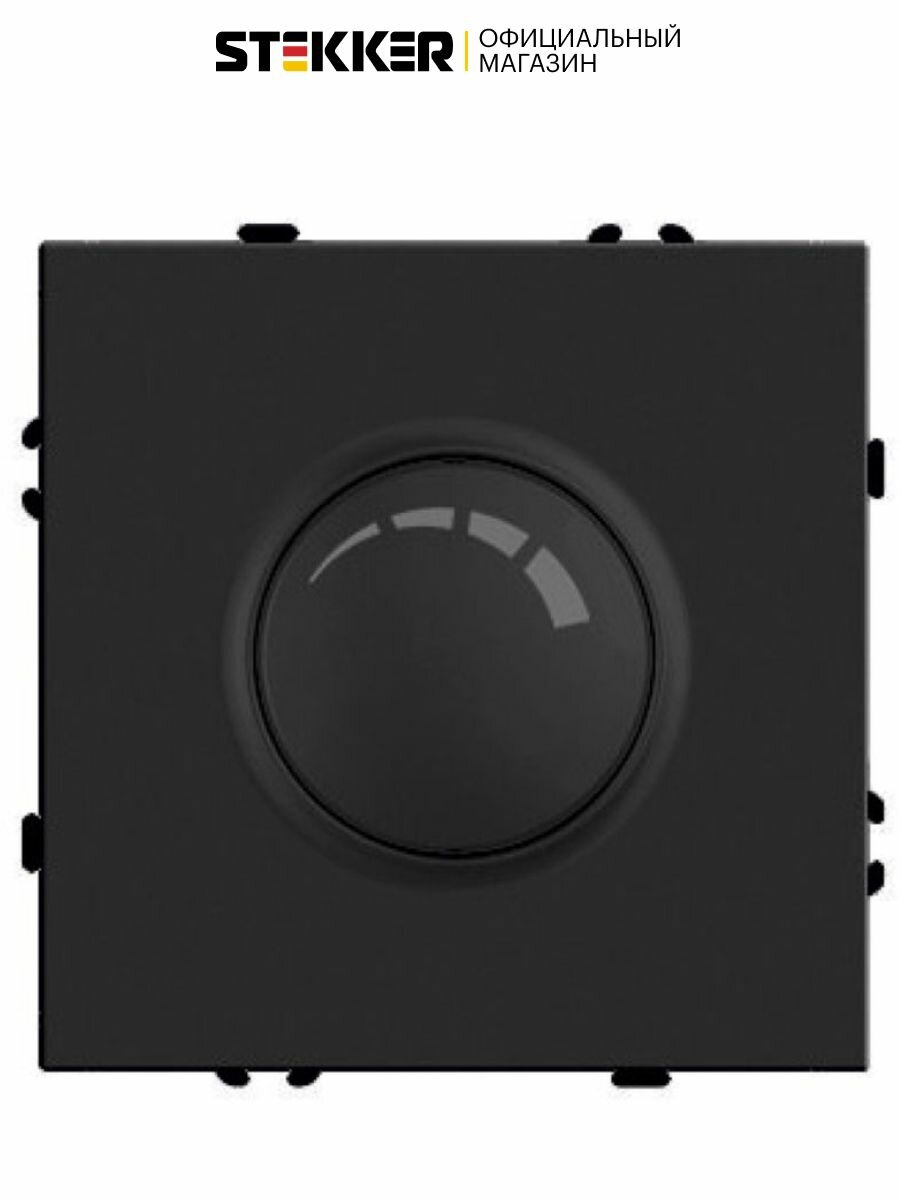 Диммер выключатель встраиваемый, черный уголь, 500Вт 250В, Stekker RSW10-5106-05 Эмили 49842