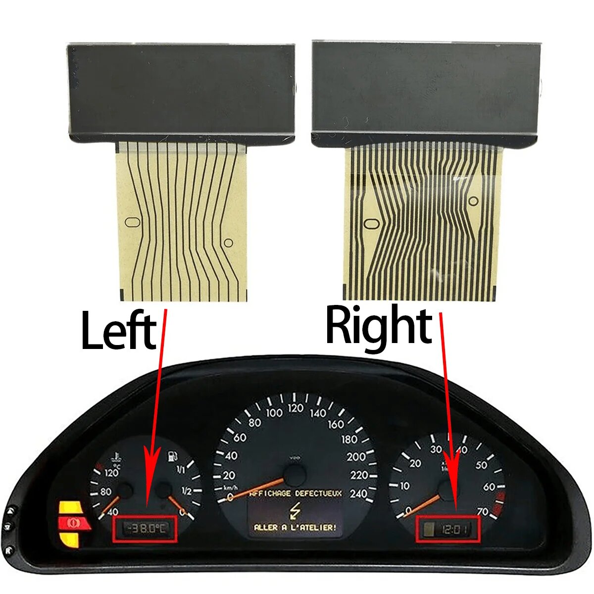 ЖК-экран приборной панели, приборная панель для Mercedes Benz C/E Class W202 W210 W208 CLK SLK R170, наборы датчиков, панели приборной панели