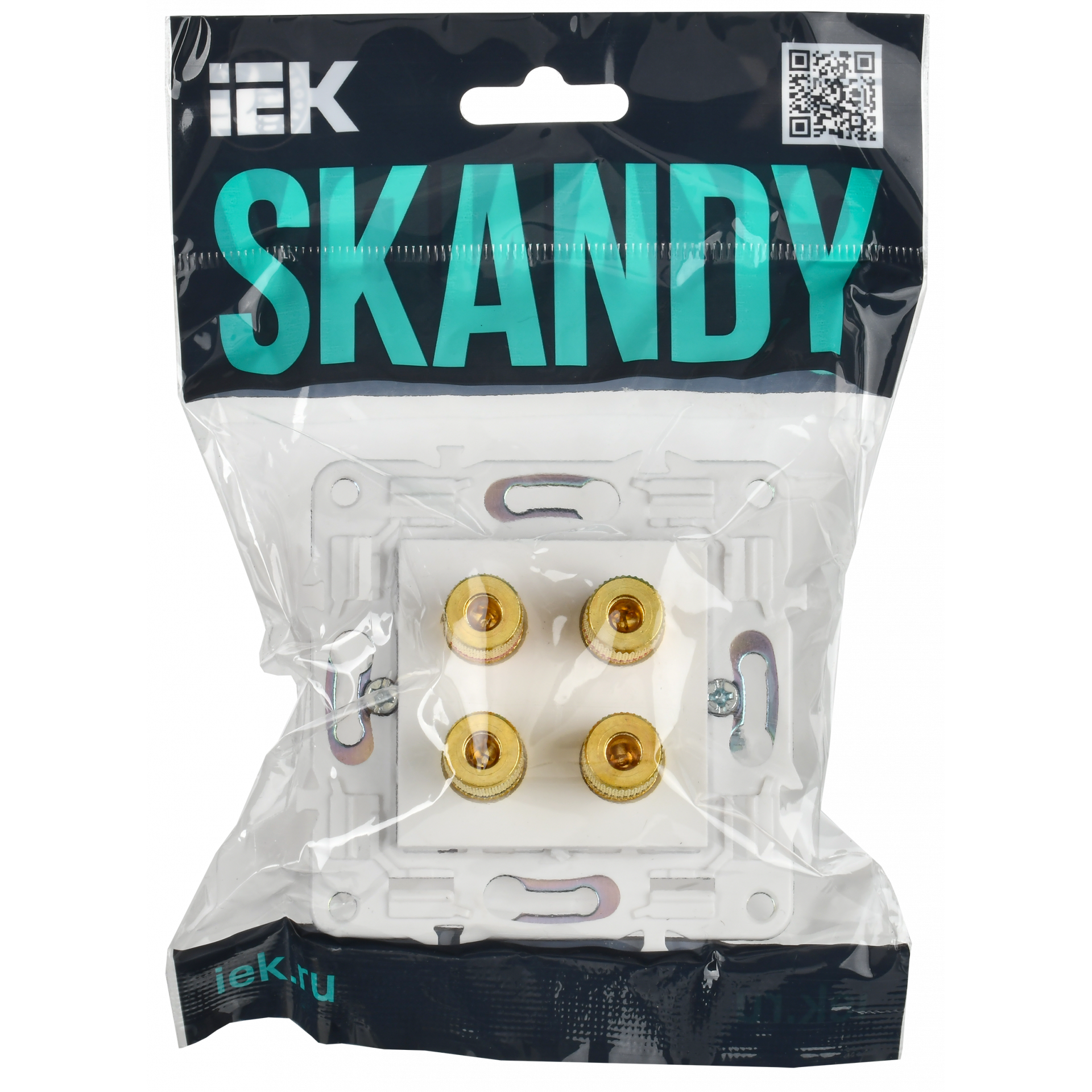 SKANDY Аудиорозетка 4-местная SK-A01W арктический белый, IEK SK-S40-K01 (1 шт.)