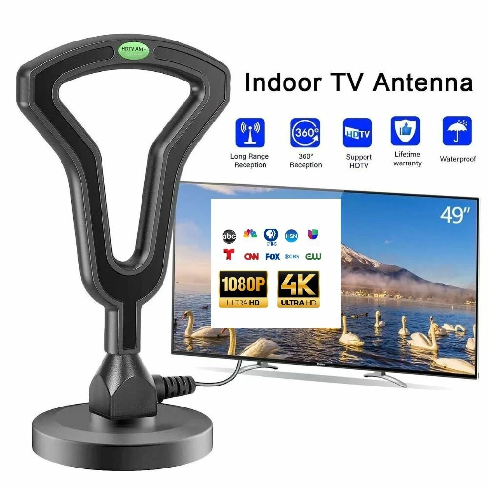 Цифровая антенна HDTV для всех Smart TV/старых телевизоров Smart TV для местных каналов в помещении с поддержкой 4K 1080P DVB-T2 ATSC DVB-T DMB-T、CMMB