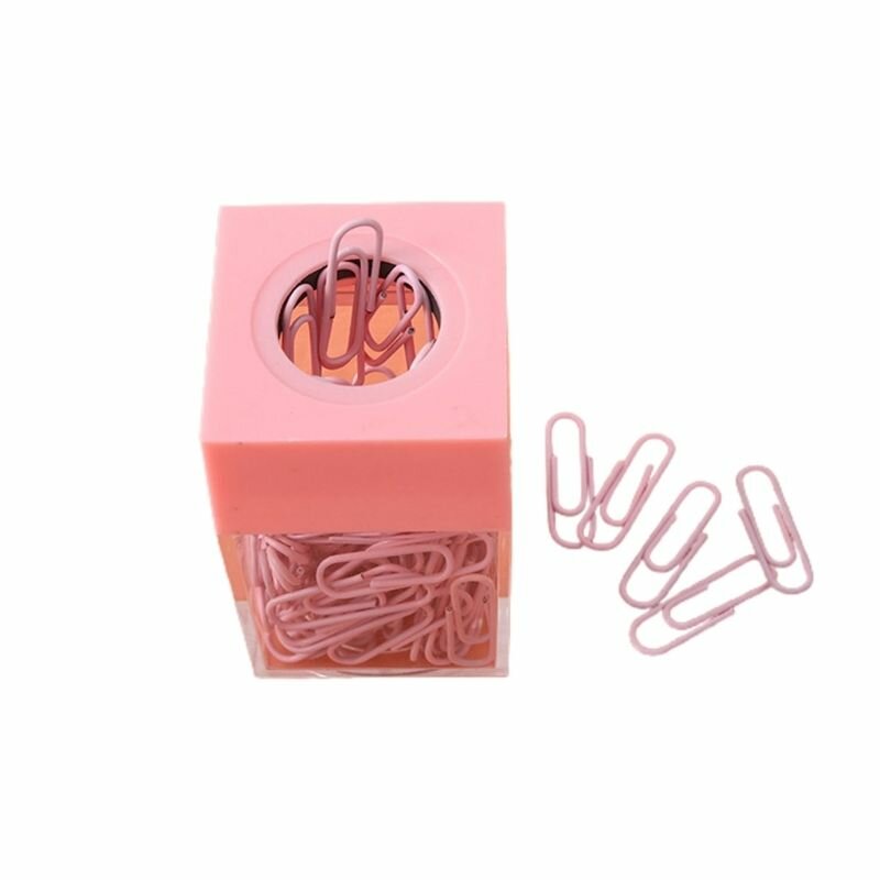 Креативное квадратное ведро для хранения магнитных скрепок цвета макарон (магнитное)