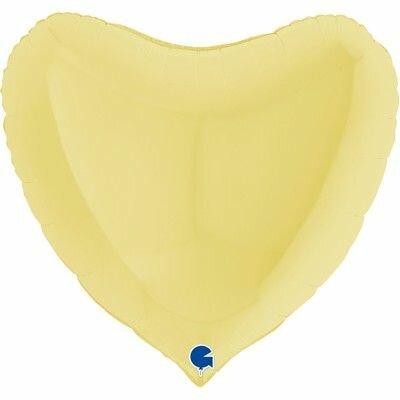 Воздушный шар GRABO "Сердце", без рисунка, Пастель Matte Yellow, 36 дюймов