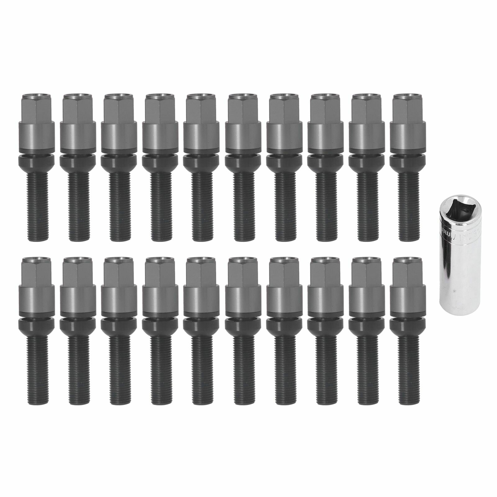 Сталь + алюминиевый сплав M14 * 1,5 гайка с выступом для болта с крышкой 33 мм шаровой наконечник 45 мм болт подходит для BMW титанового цвета (избыточный вес)