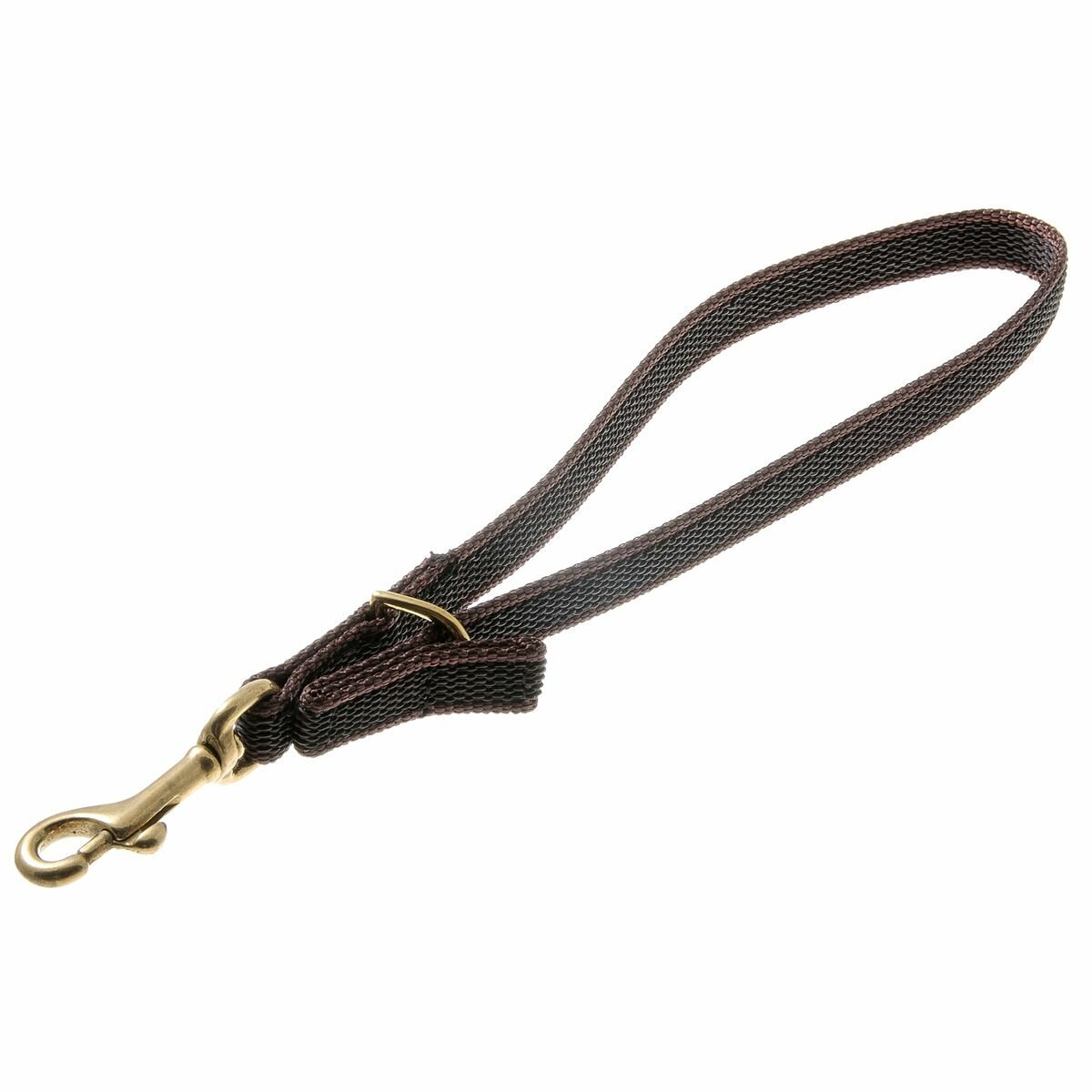 Водилка-дёргалка "2в1 Профи" (нейлон с латексом), ширина 15 мм, длина 55 см (коричн.) (бронзовый карабин) 72-2630