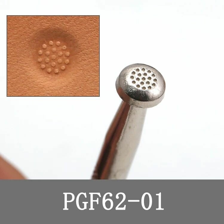 Штамп для тиснения кожи, рифлёная ручка, сталь, 105 мм, клише.