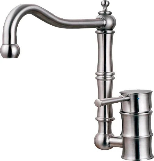 Смеситель для кухни Zorg Inox Old с поворотным изливом, матовый, однорычажный, нержавеющая сталь, с керамическим картриджем