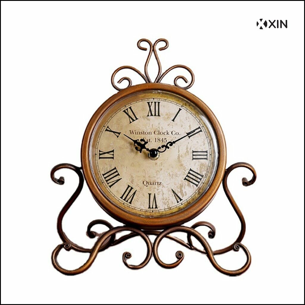 Настольные часы на батарейках, винтажные ретро железные украшения, украшение для дома