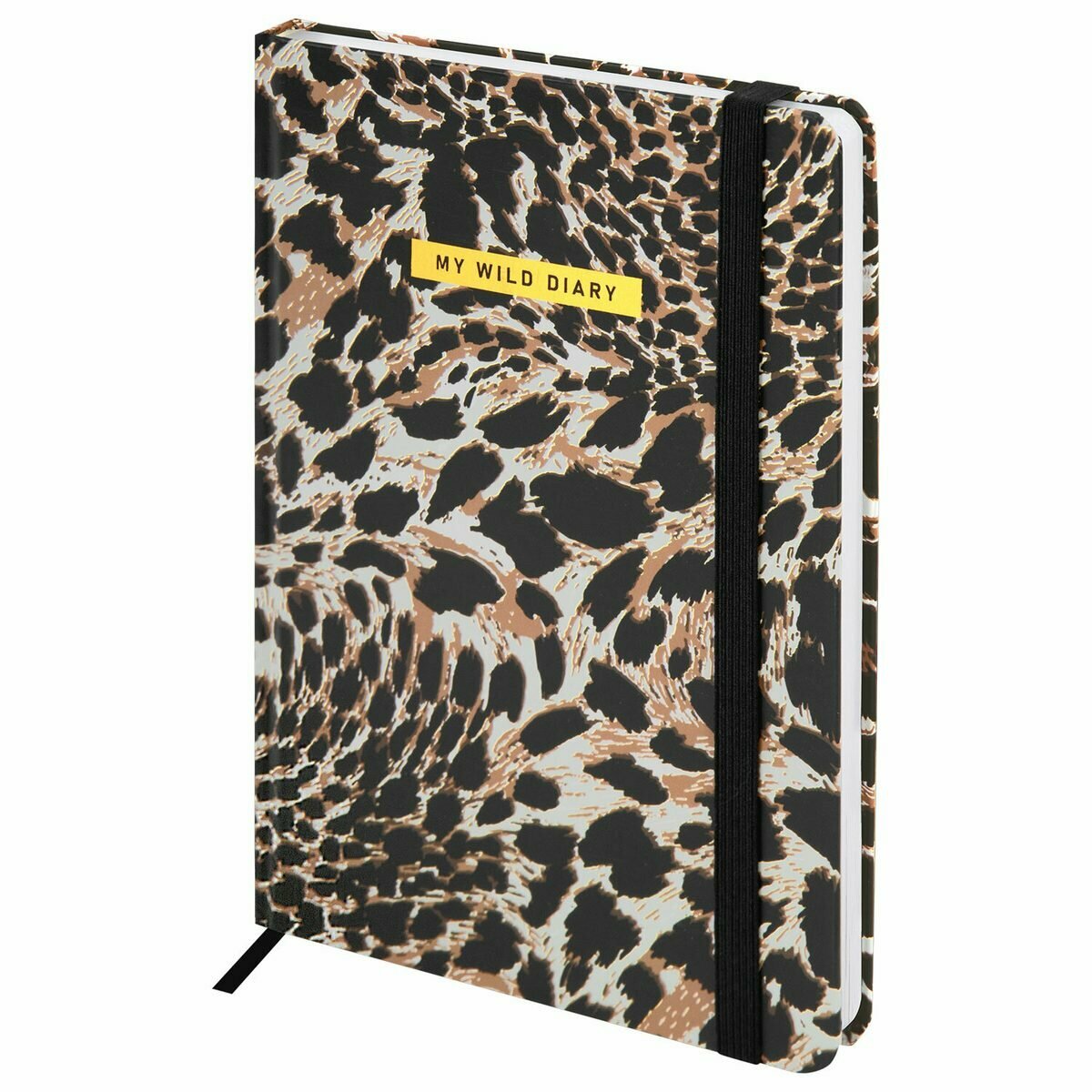 Ежедневник недатированный А5 Brauberg "Leopard" (128 листов) твердая обложка, с резинкой, 145х203мм (116291)