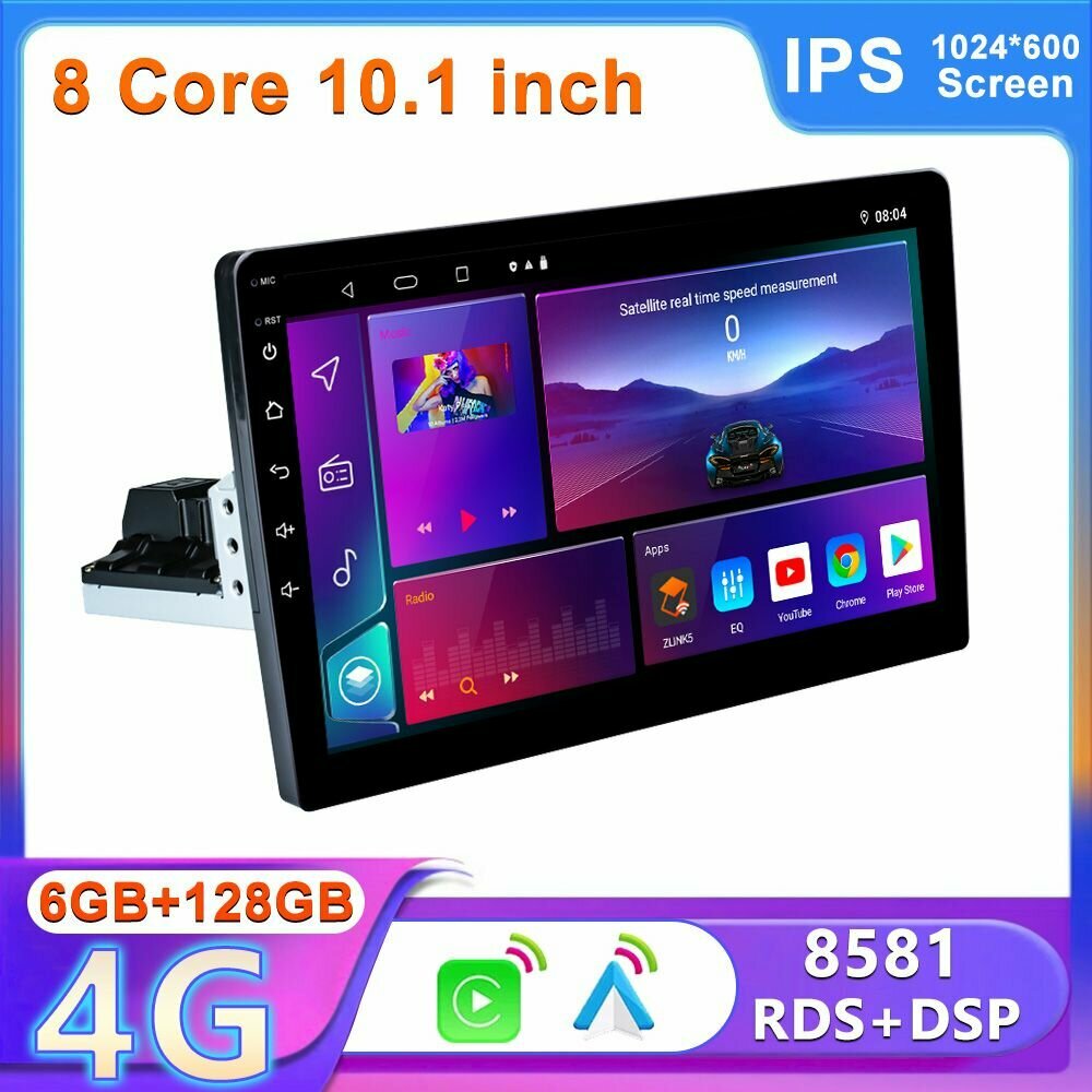 Автомагнитола 1 дин 7/9/10дюйма Android Auto-Carplay 2.5D Gps Навигация Мультимедиа автомабиля IPSэкран 2.5D+WiFi BT FM