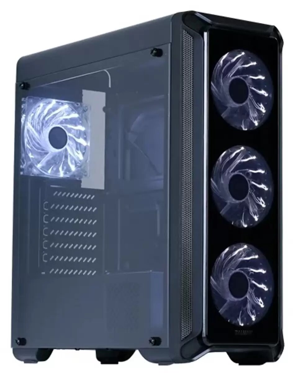 Корпус Zalman "i3 Edge", черный, сталь, безвинтовое крепление, 2 вентилятора, 180мм блок питания