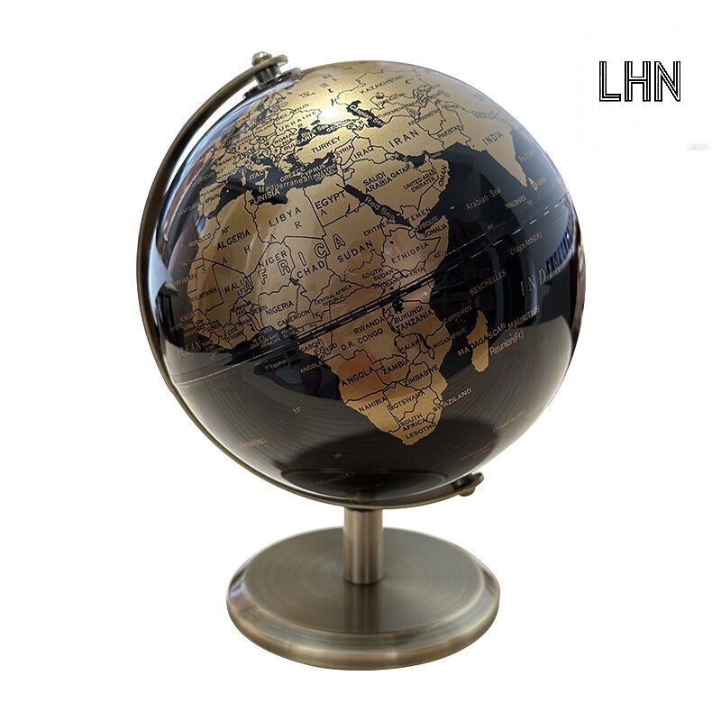 Глобус "Персонаж", ретро-стиль, 14см, черный, золотойчерный, золотой