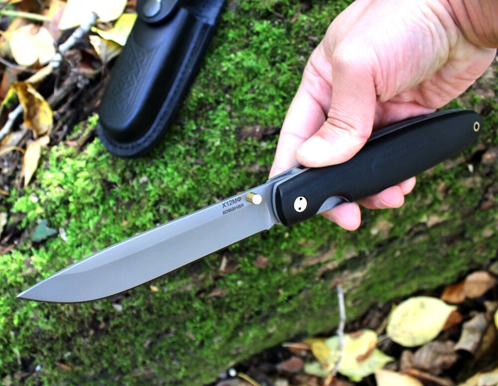 Нож "Якут", складной, кованая сталь Х12МФ, рукоять из дерева граб