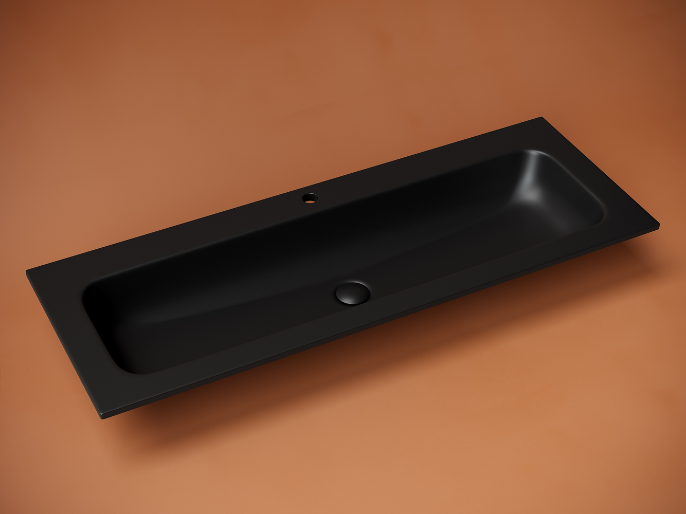 Раковина мебельная накладная Ceramicanova Grace CN7017MB, прямоугольная, 1210×457×137 мм, чёрный матовый