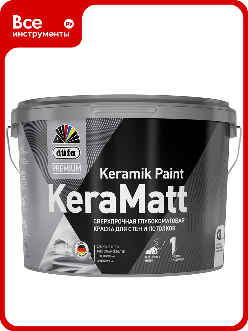 Водно-дисперсионная краска Dufa Premium KeraMatt база 3, 9 л МП МП00-008331