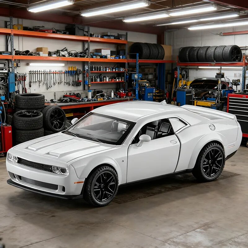 Миниатюрная модель автомобиля из литого металла Додж Чалленджер SRT Хеллкат модель автомобиля Игрушки 1:32 Dodge Challenger SRT Hellcat, Свет и звук