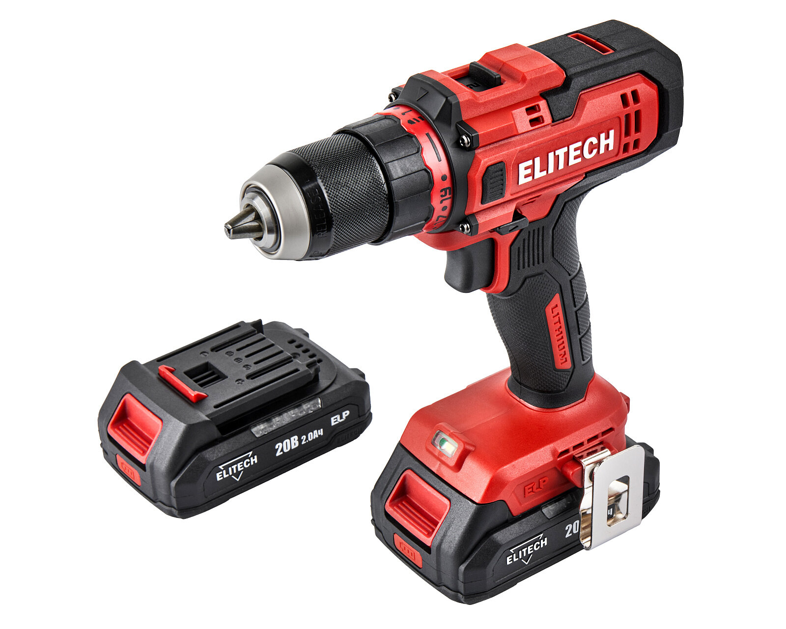 Дрель аккумуляторная Elitech ДА 20СЛ2 (E2201.044.01) 60 Нм Li-ion