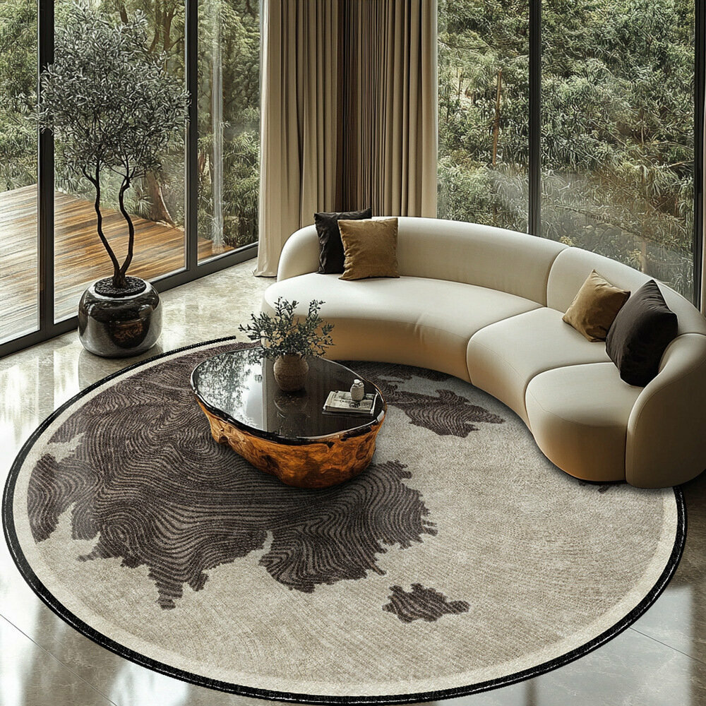 Нескользящий ковер с цветочным рисунком для спальни и гостиной, который можно стирать в машине, 120*120 см