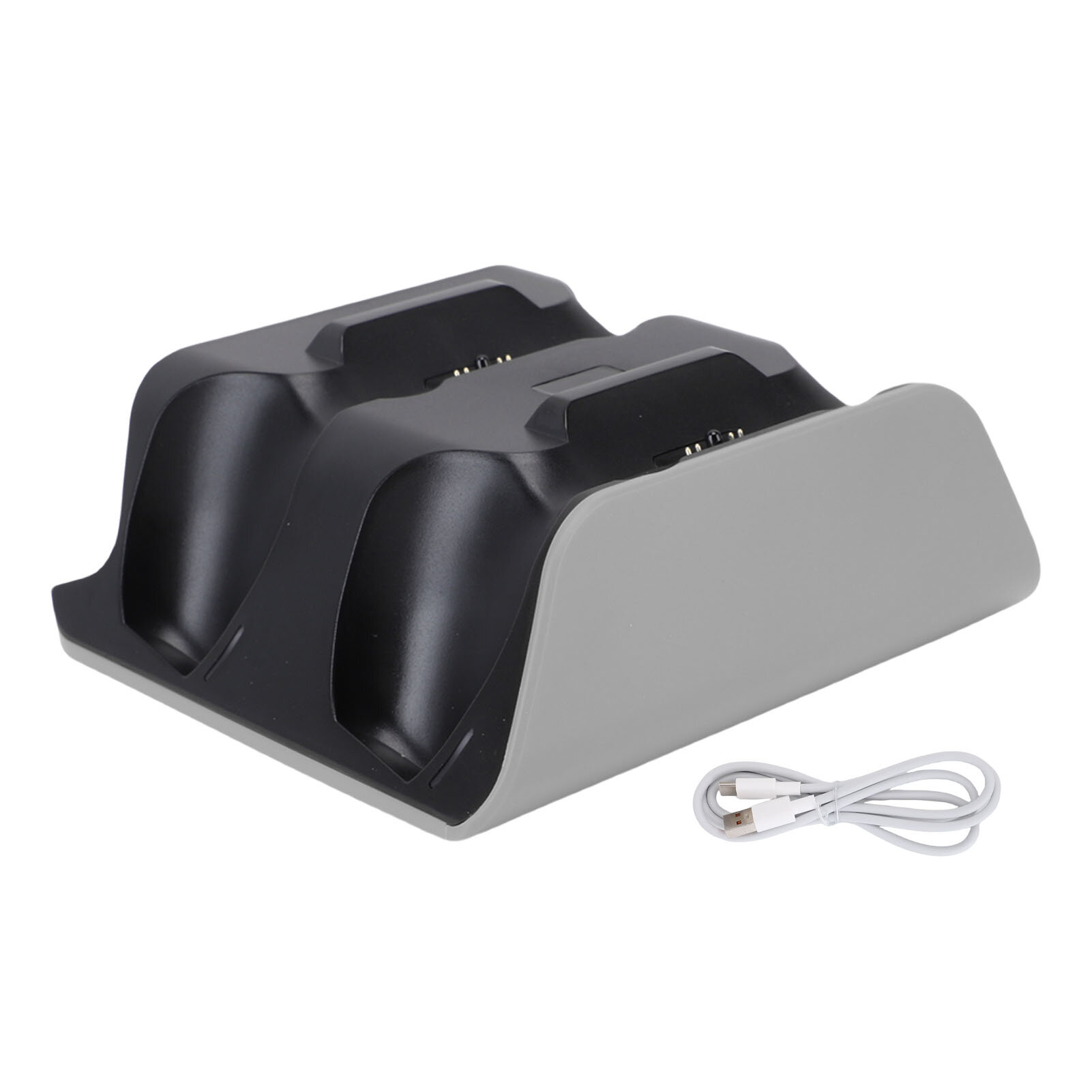 Charging Station Fit for Edge Controller Dual Game Console Charger Dock Storage Stand with USB Cable Gray Black