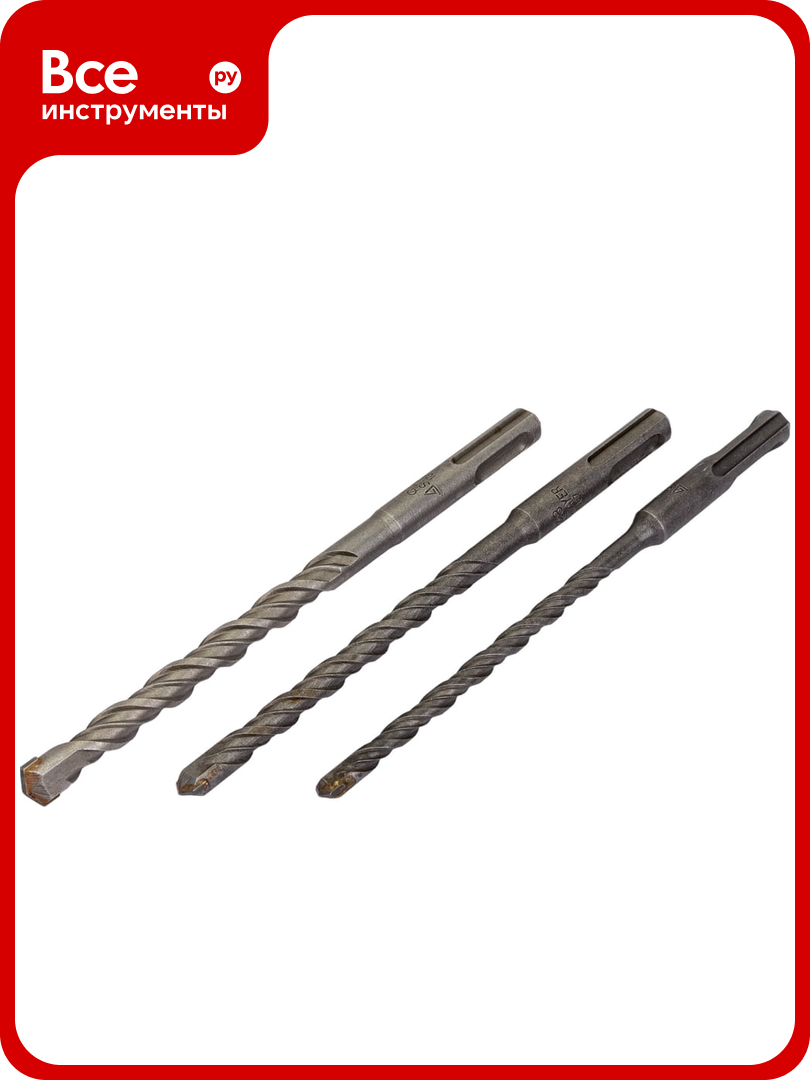 Набор буров MASTER по бетону (3 шт; 6,8,10х160 мм; SDS-Plus) STAYER 29250-H3