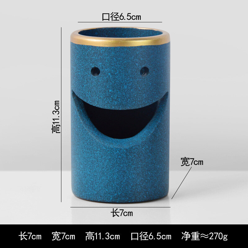 Держатель ручки NORDICCHIC "Ретро-синий", цилиндрический, смола