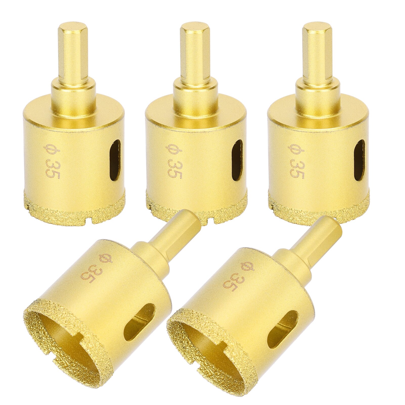 5 шт. алмазное сверло для пайки, кольцевая пила, открывалка для сверления мрамора, бетона, стекла, керамики, 35 мм