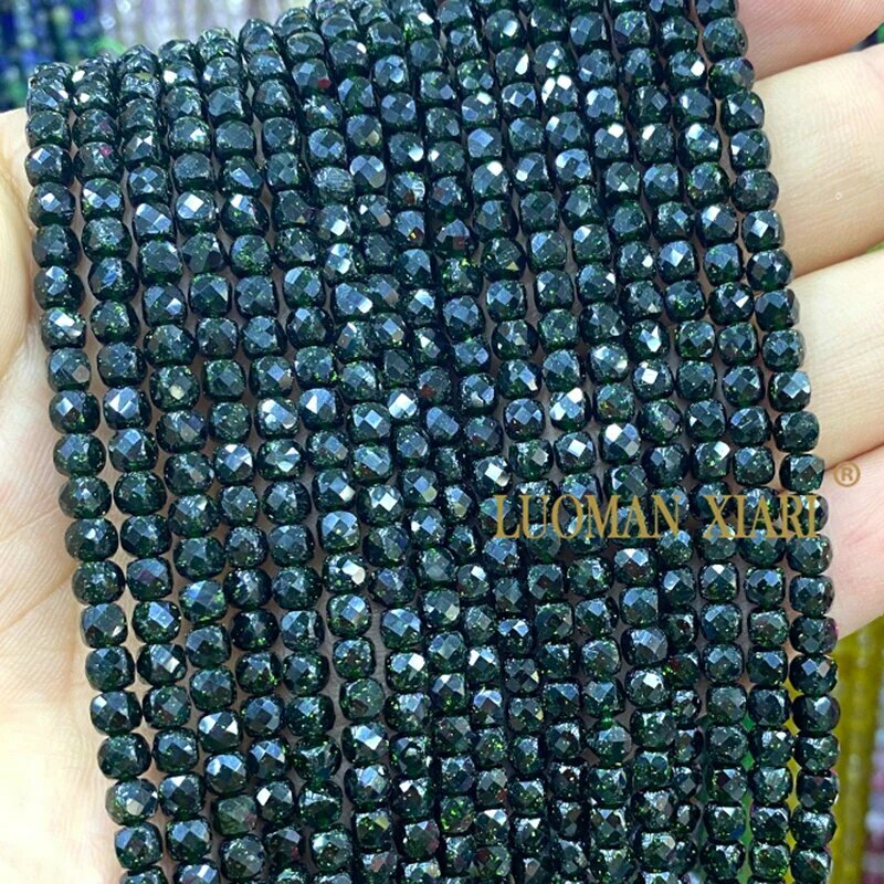 Бусины из изумрудного зеленого песчаника 4-5 мм, LUOMAN XIARI