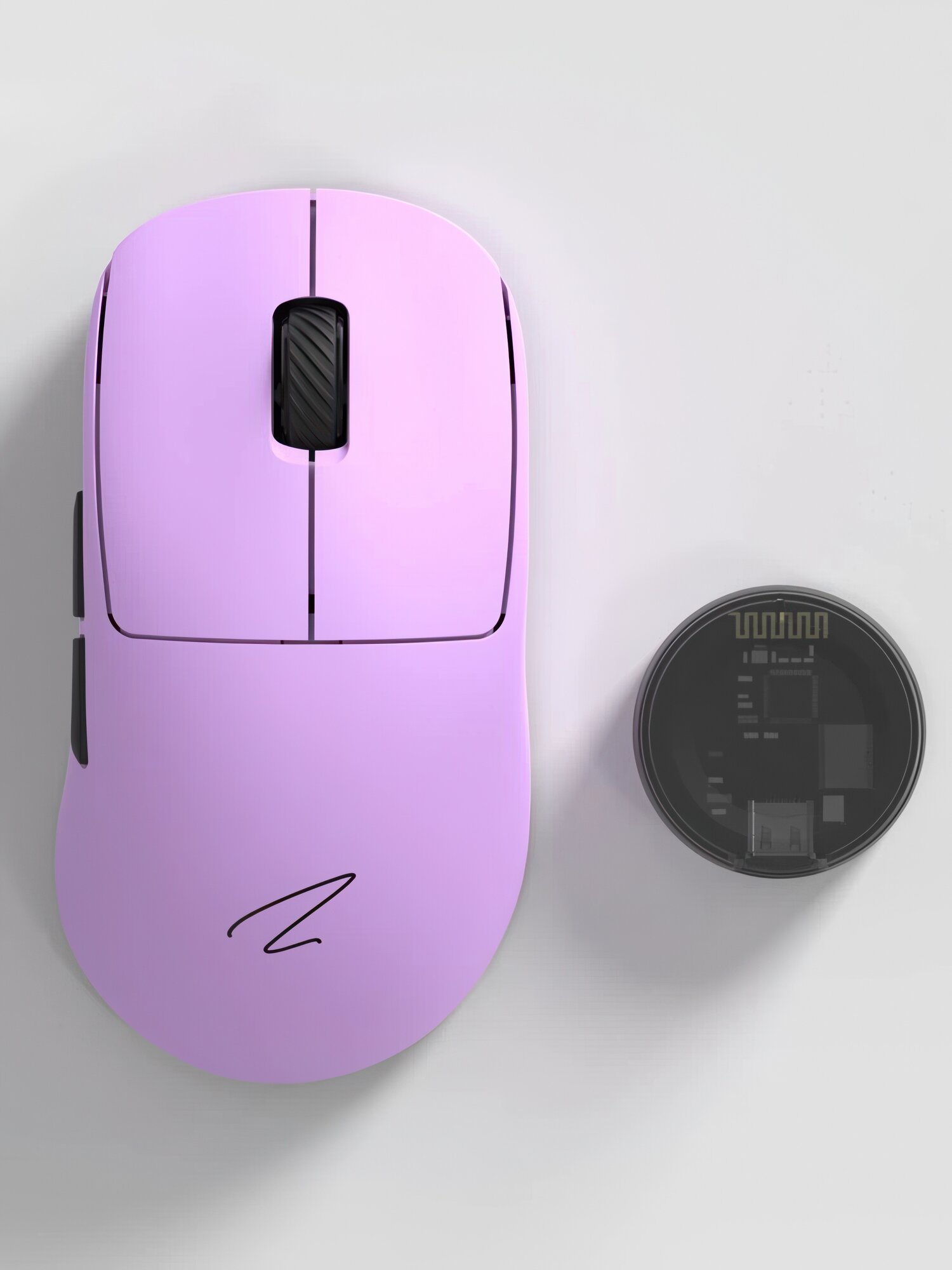 Игровая мышь Zaopin Z2 Mini, три режима, сенсор PAW3395, частота опроса 4K Гц, вес 56 г, фиолетовая
