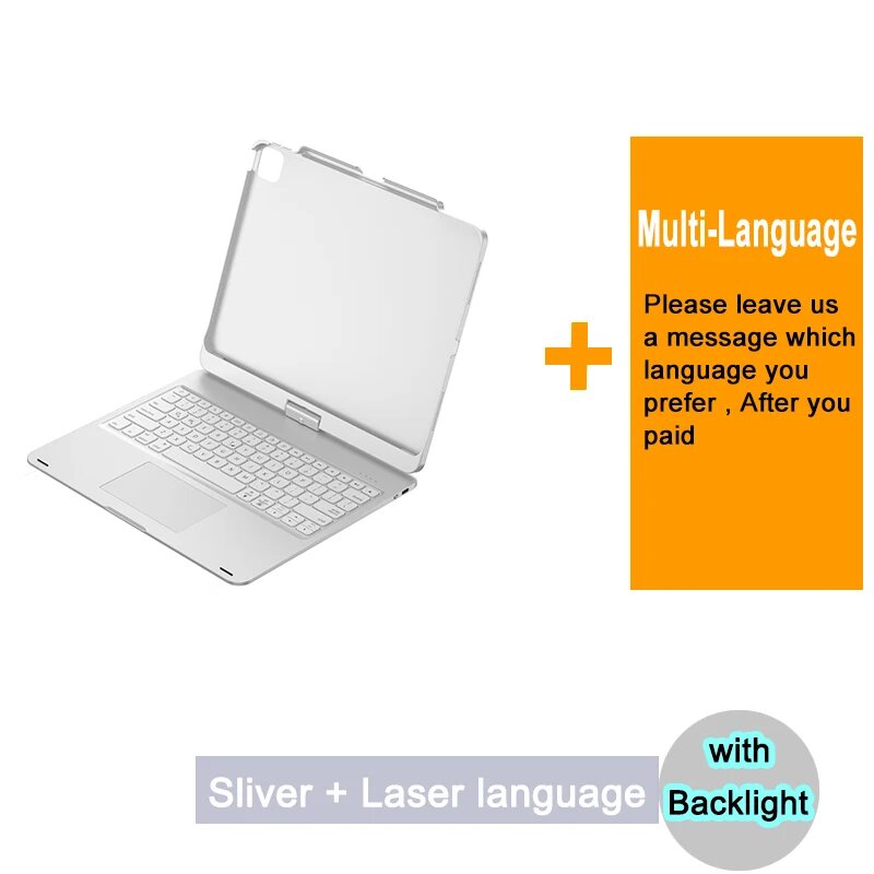 Bluetooth Magic Keyboard Case для iPad Air 13 2024 M2, Silver, Backlit, Laser